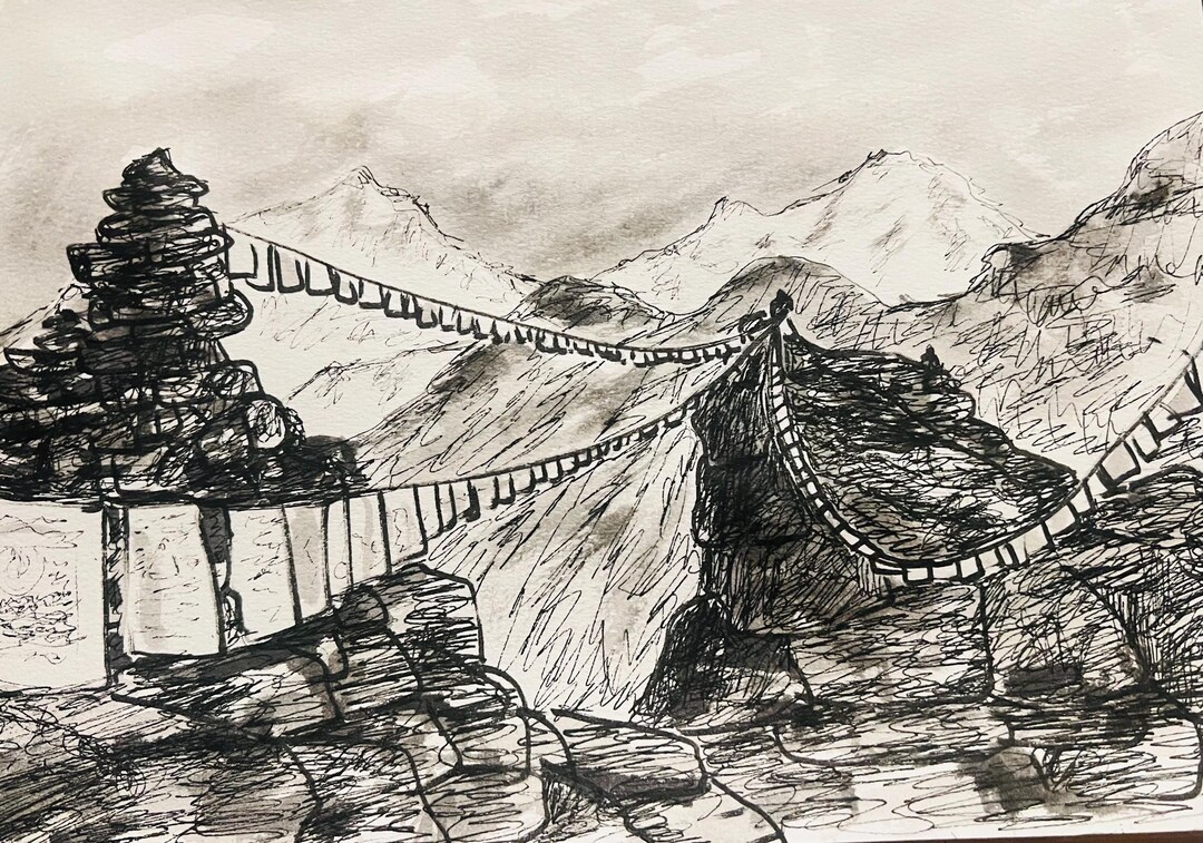 13. Horizon. Ink Drawing -- Made by Hand 2024 -- 8 1/2 X 11 1/2 - Etsy