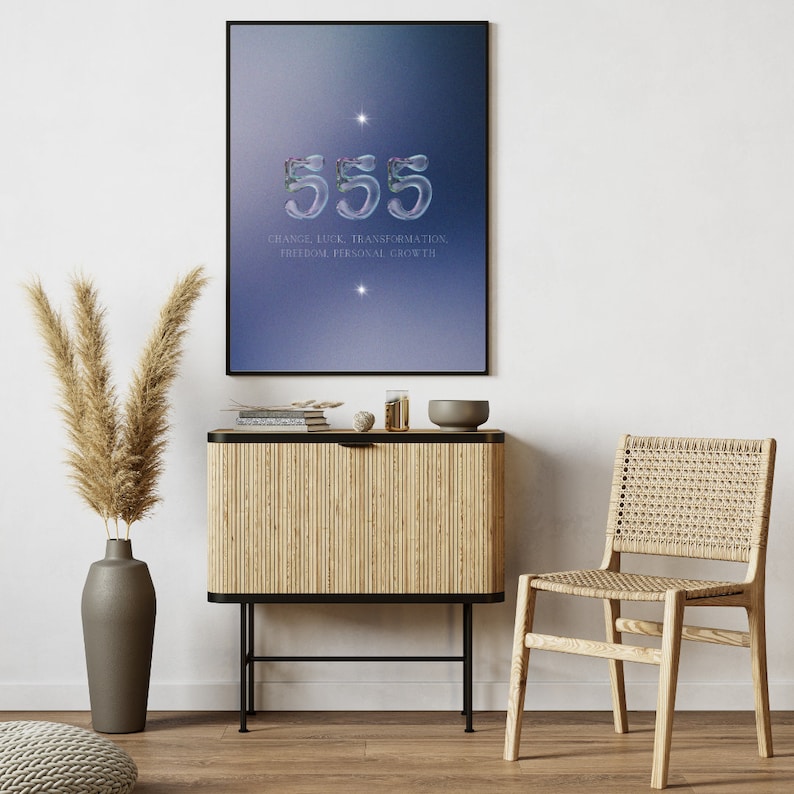 555 Angel Number Poster, Trendy Wall Art, Trendy Poster, Aura Poster ...