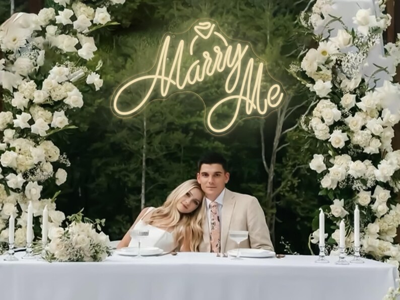 Marry Me Neon Sign: Custom Proposal Decor, Wedding LED Light - Etsy