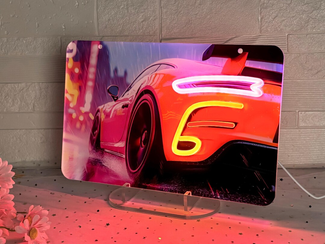 Sport Car Neon Sign, Car Light Sign, Car Led Neon Sign UV Printed Super ...