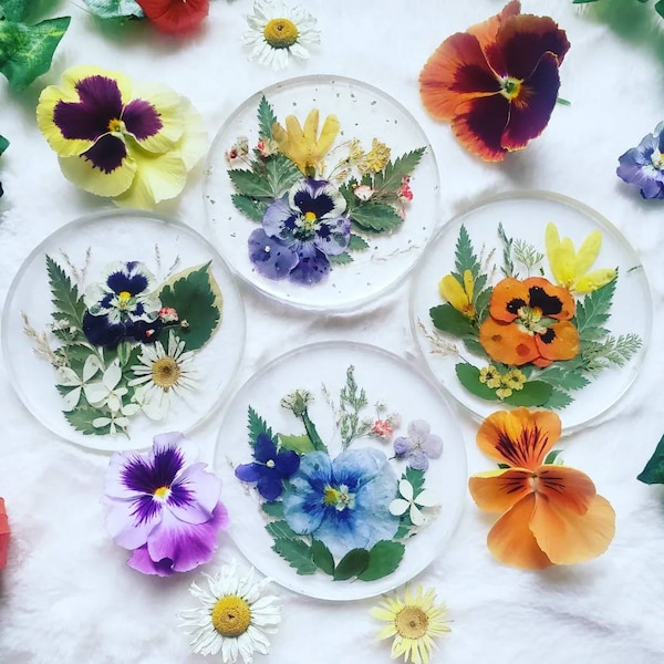 Flower Resin Coasters - Etsy