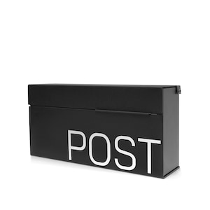 Wilson Mailbox Wall Mount Personalized Black Modern Custom Outdoor ...