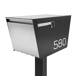 Personalized Mailbox | Walter Post Mounted Mailbox, Modern Custom Black ...