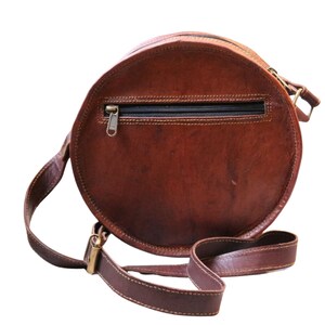 ROUND ZIP LEATHER Shoulder Bag - Etsy UK