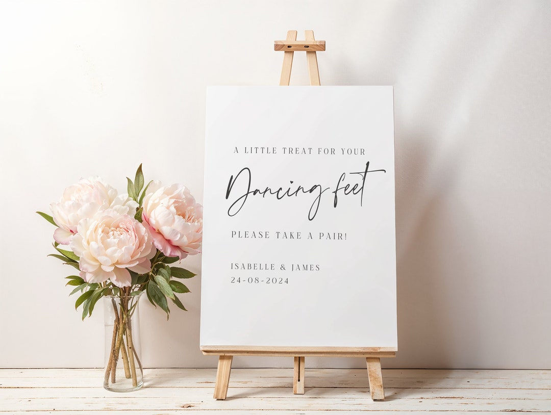 Personalised Wedding Dancing Feet Sign Print, Reception Sign, Printable ...