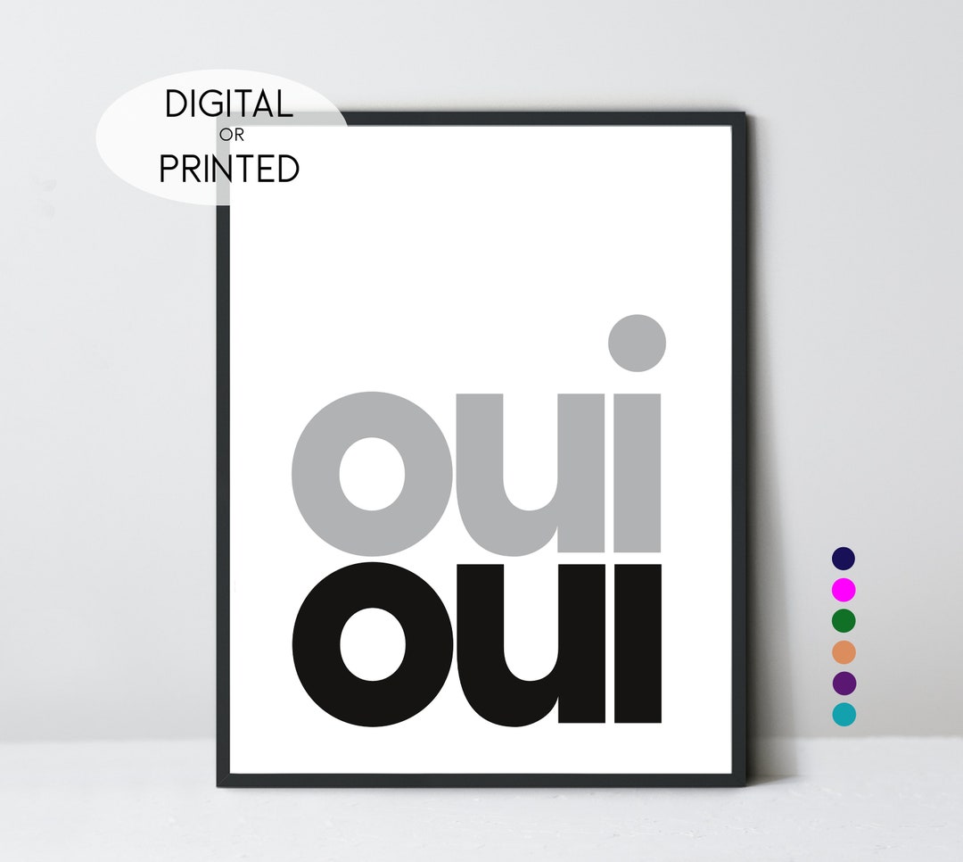 Oui Oui Yes Yes Print, Bathroom Cloakroom Art Print Poster, French ...
