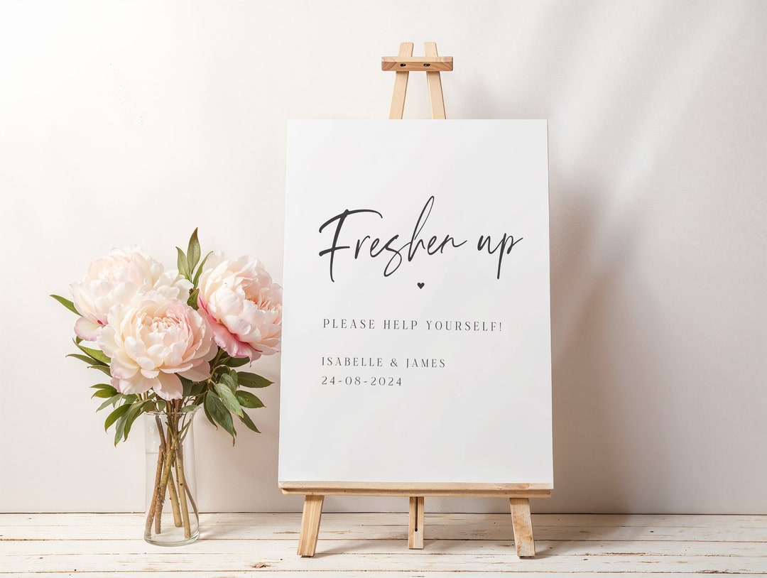 Freshen up Wedding Sign Print, Reception Signs, Printable Wedding ...