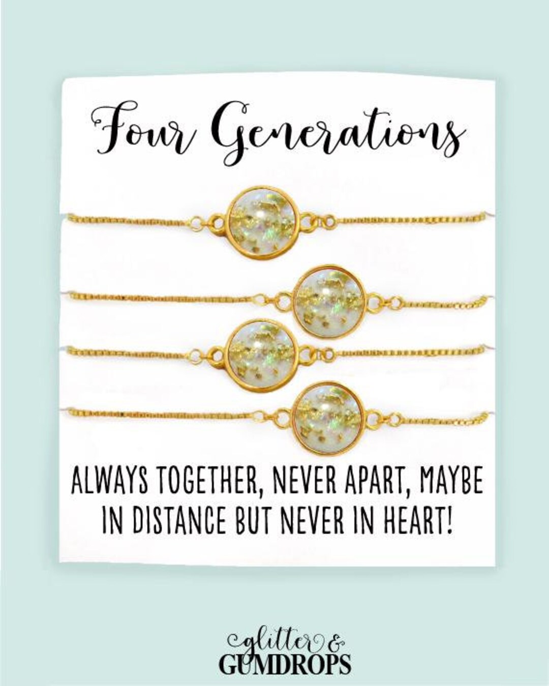 Four Generations - Matching Bracelets - Family Bracelets for 4 ...