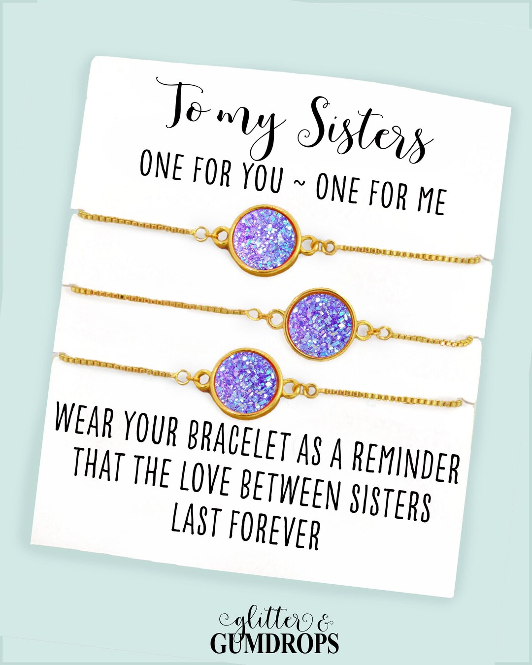 Three Sisters Matching Bracelets - Set of 3 - Best Friend Bracelets ...