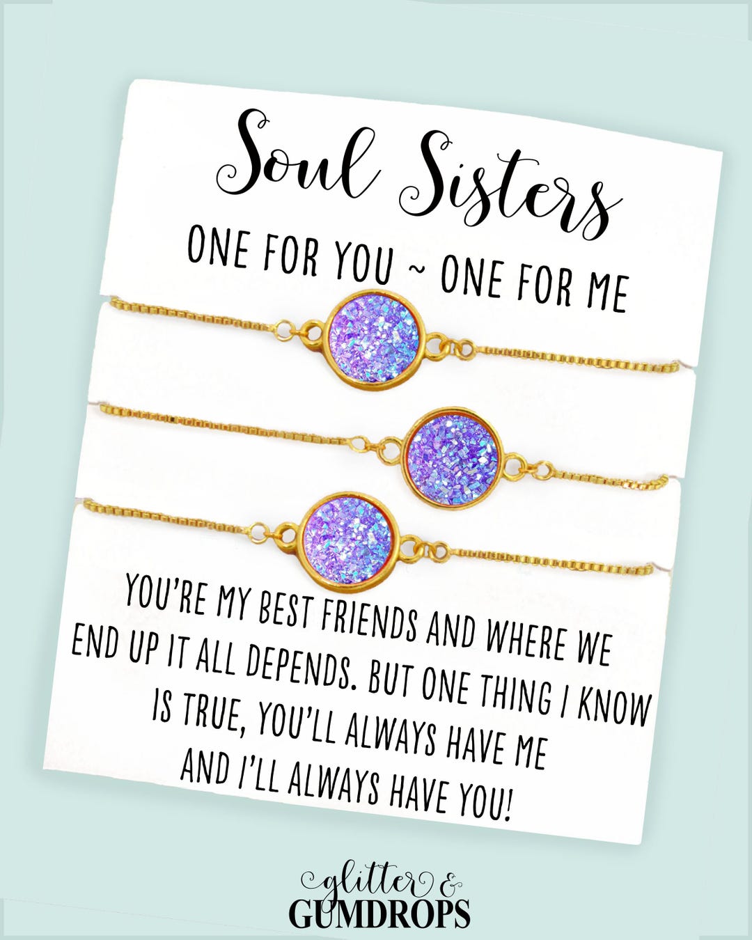 Soul Sisters Three Matching Bracelets - 3 Best Friend Bracelets - Set ...