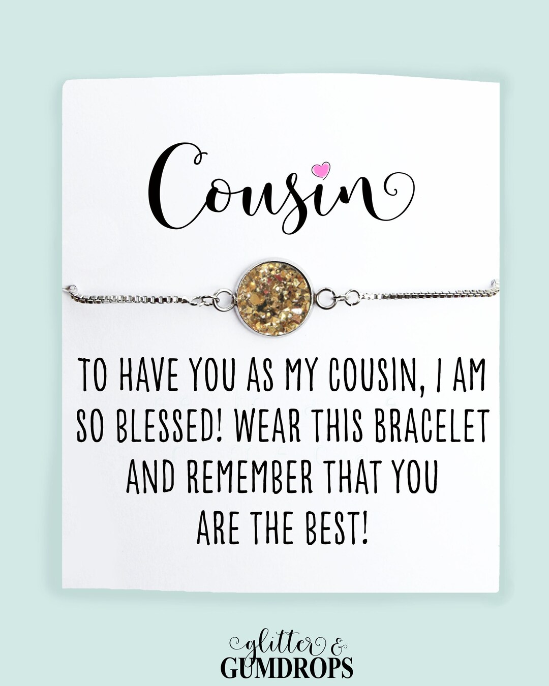 Best Friend Bracelet- Cousin Bracelet With Card- Cousin Jewelry- Box ...