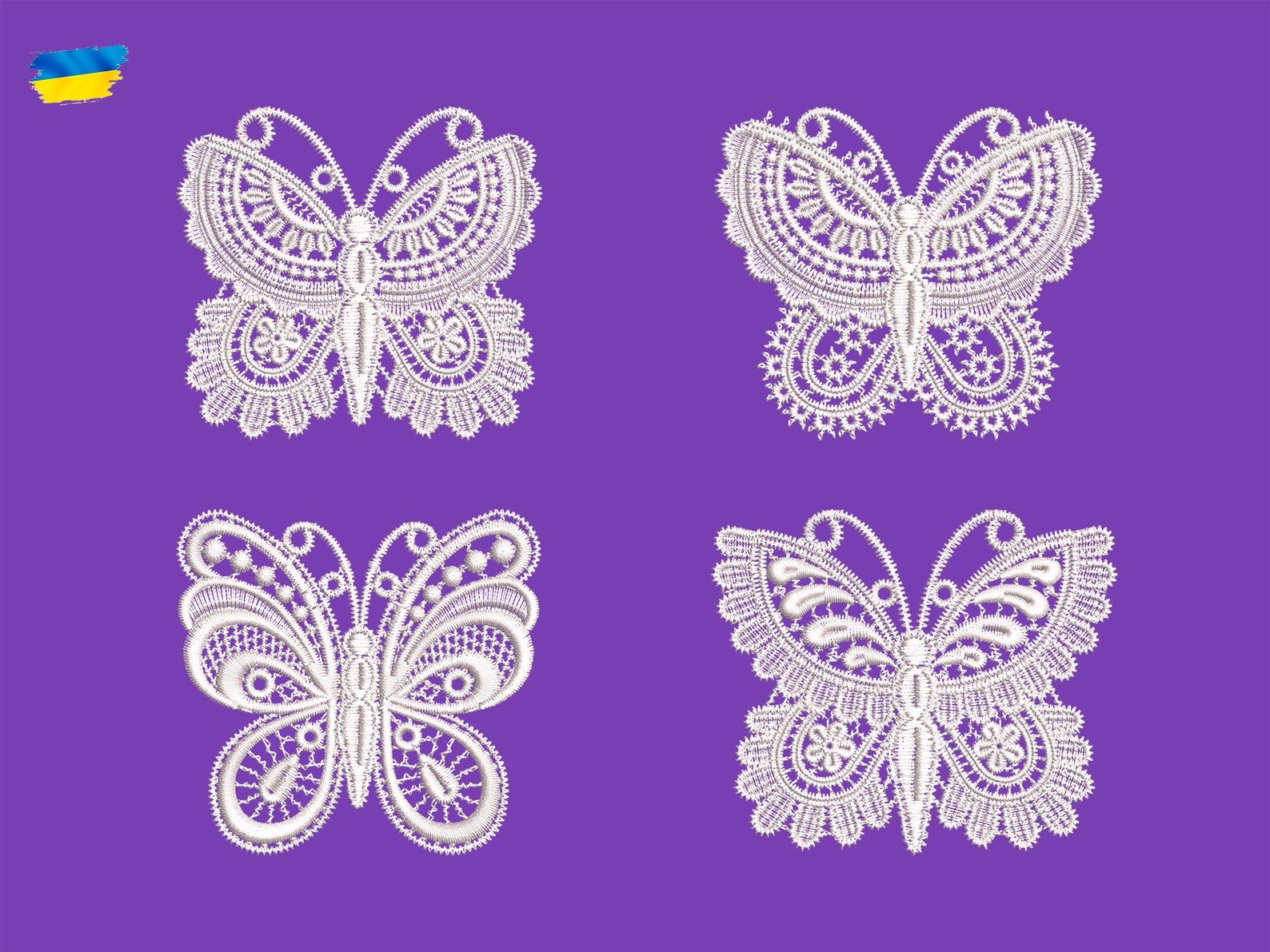 Machine Embroidery FSL Butterflies. 5 Designs. Free Standing Lace. 4 X ...