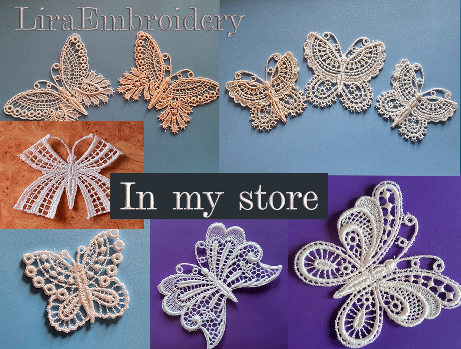 Butterfly Lace - Free Standing Lace (FSL) - 3D Three-dimensional ...