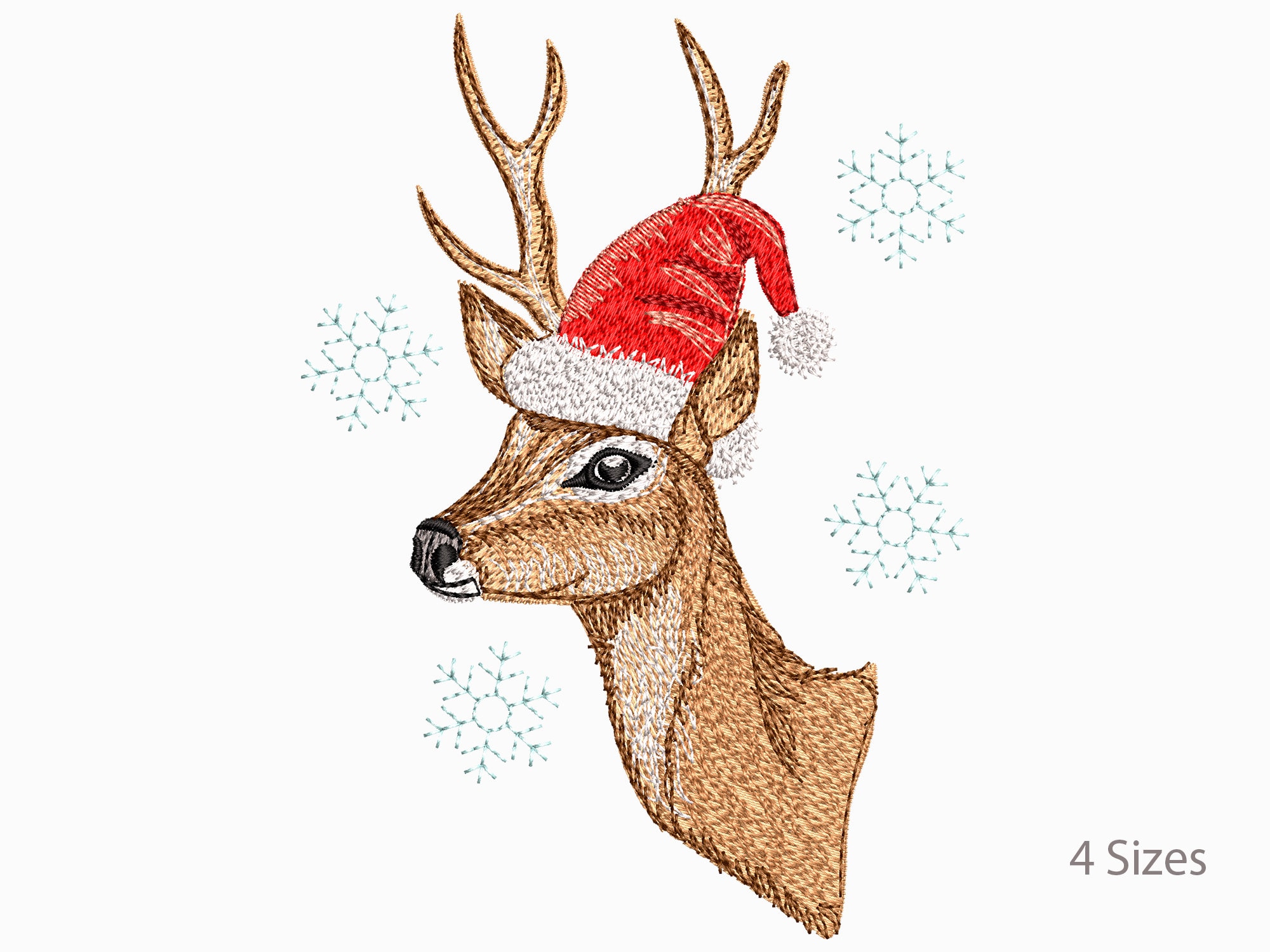 Machine Embroidery Designs Christmas Deer 2 Designs 4 Sizes. - Etsy
