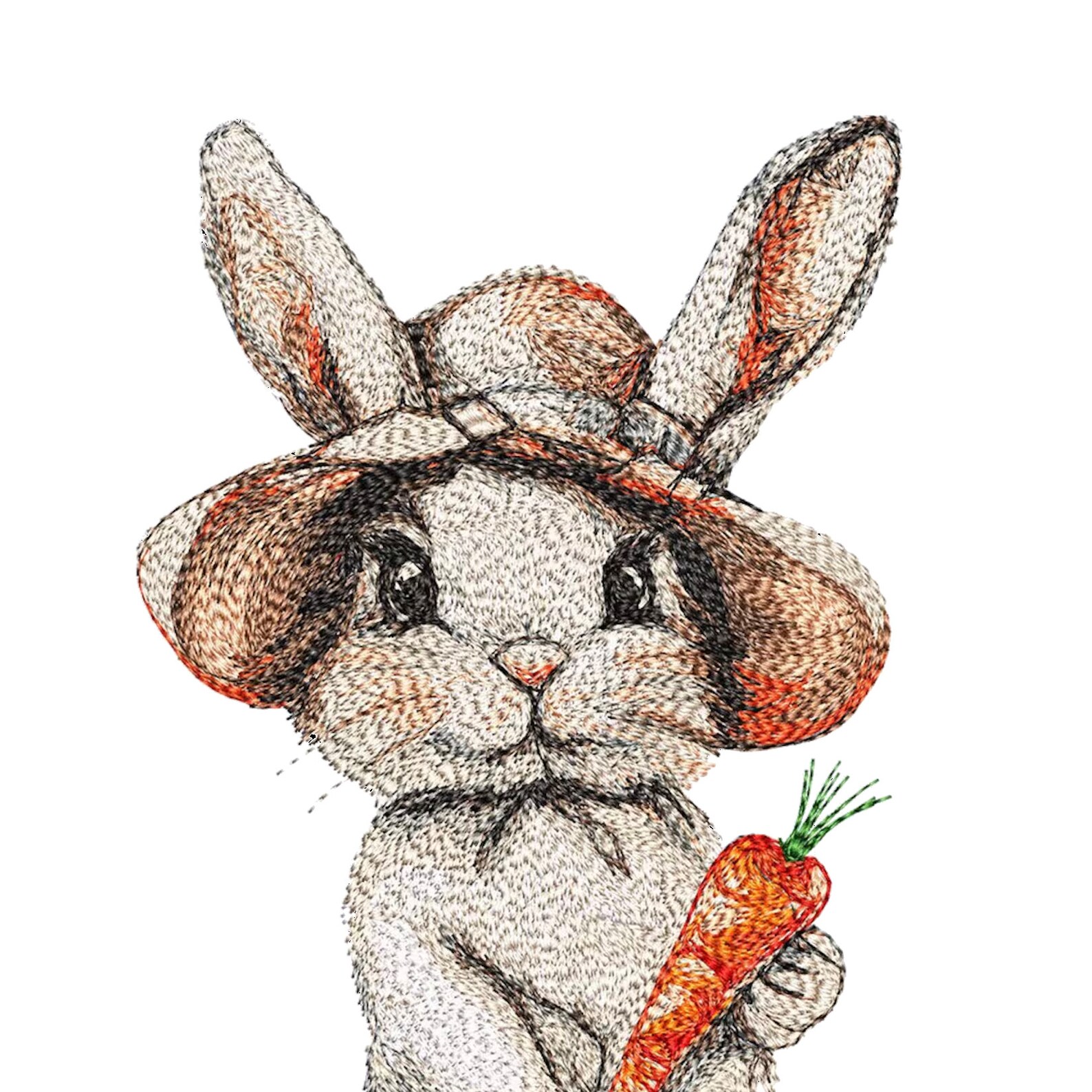 Easter Machine Embroidery Bunny With a Carrot. 6 Sizes, Machine ...