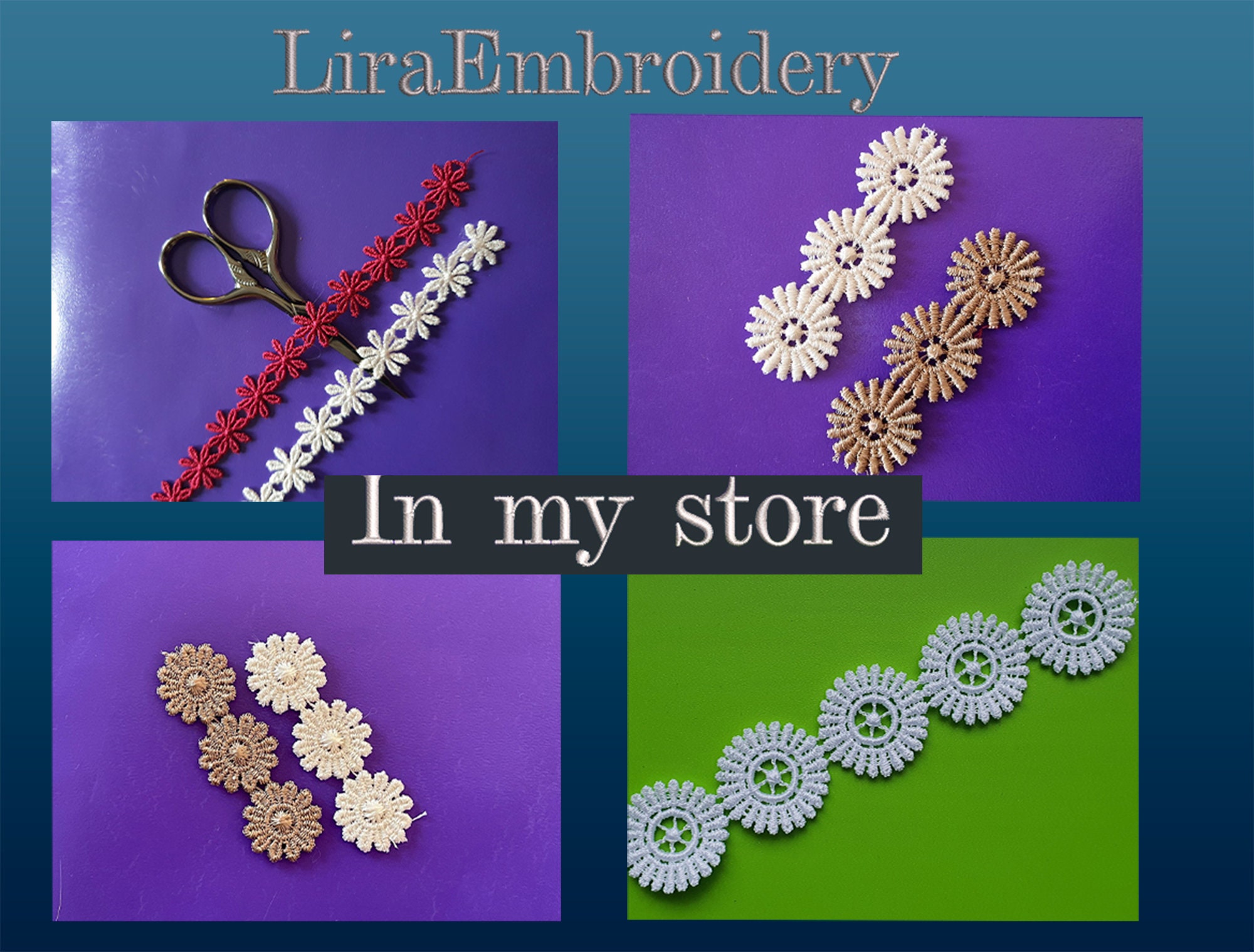 FSL Flowers Border. Taj Lace Borders. Free Standing Lace. - Etsy