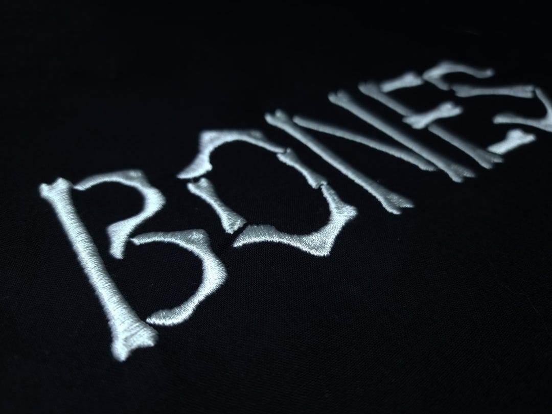 Halloween Font. Bones Embroidery Alphabet, 4 Sizes, BX Font, PES and ...
