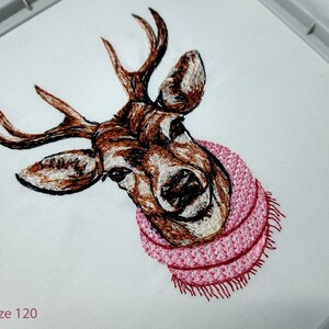 Deer in Glasses Embroidery. 2 Designs .machine Embroidery Deer in Scarf ...