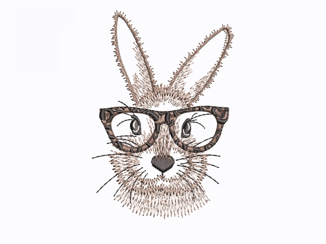 Bunny Machine Embroidery Designs 5 Sizes. Easter Bunny With - Etsy