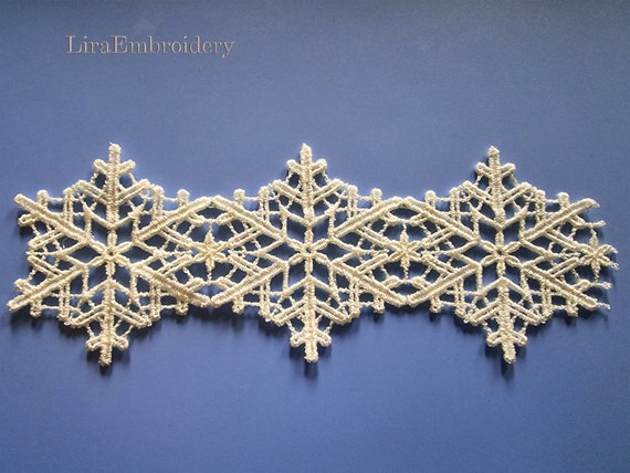 Snowflakes Lace Trim. Free Standing Lace FSL. Christmas - Etsy