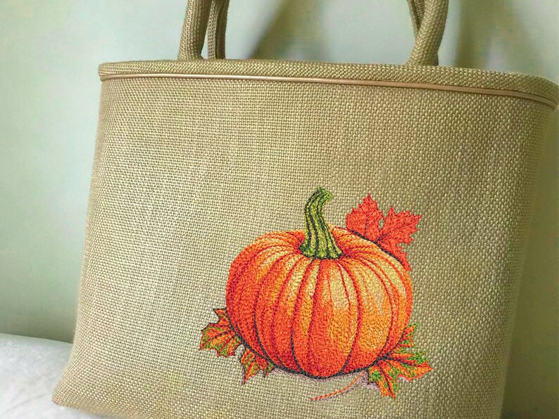 Autumn Pumpkin Machine Embroidery Design, Embroidered Pumpkin With ...