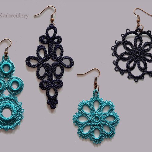 10 FSL Earrings. Machine Embroidery Design. Tatting. Free - Etsy