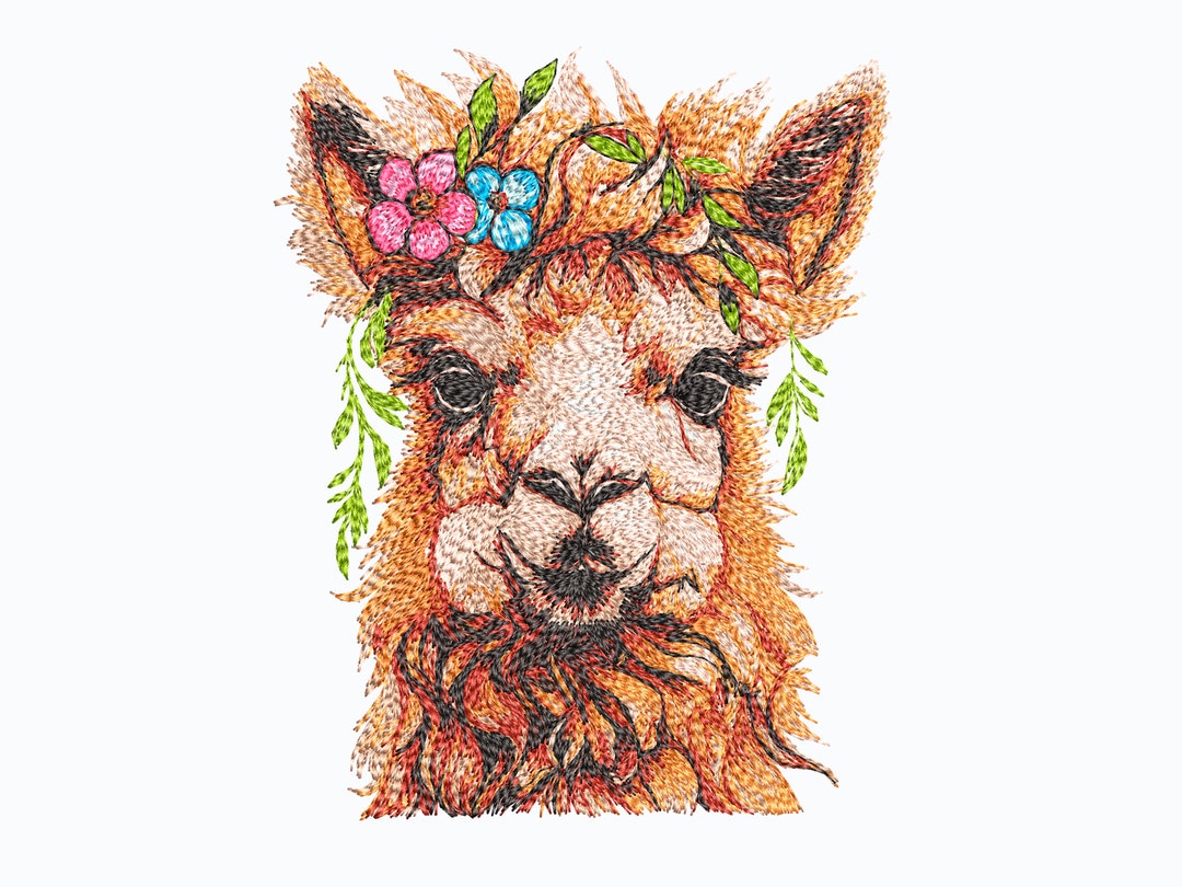 Lama. Super Realistic Embroidery Design. Alpaca Machine - Etsy