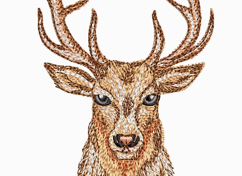 Deer Machine Embroidery Designs, 4 Sizes. Sketched Style. Hand Stitch ...