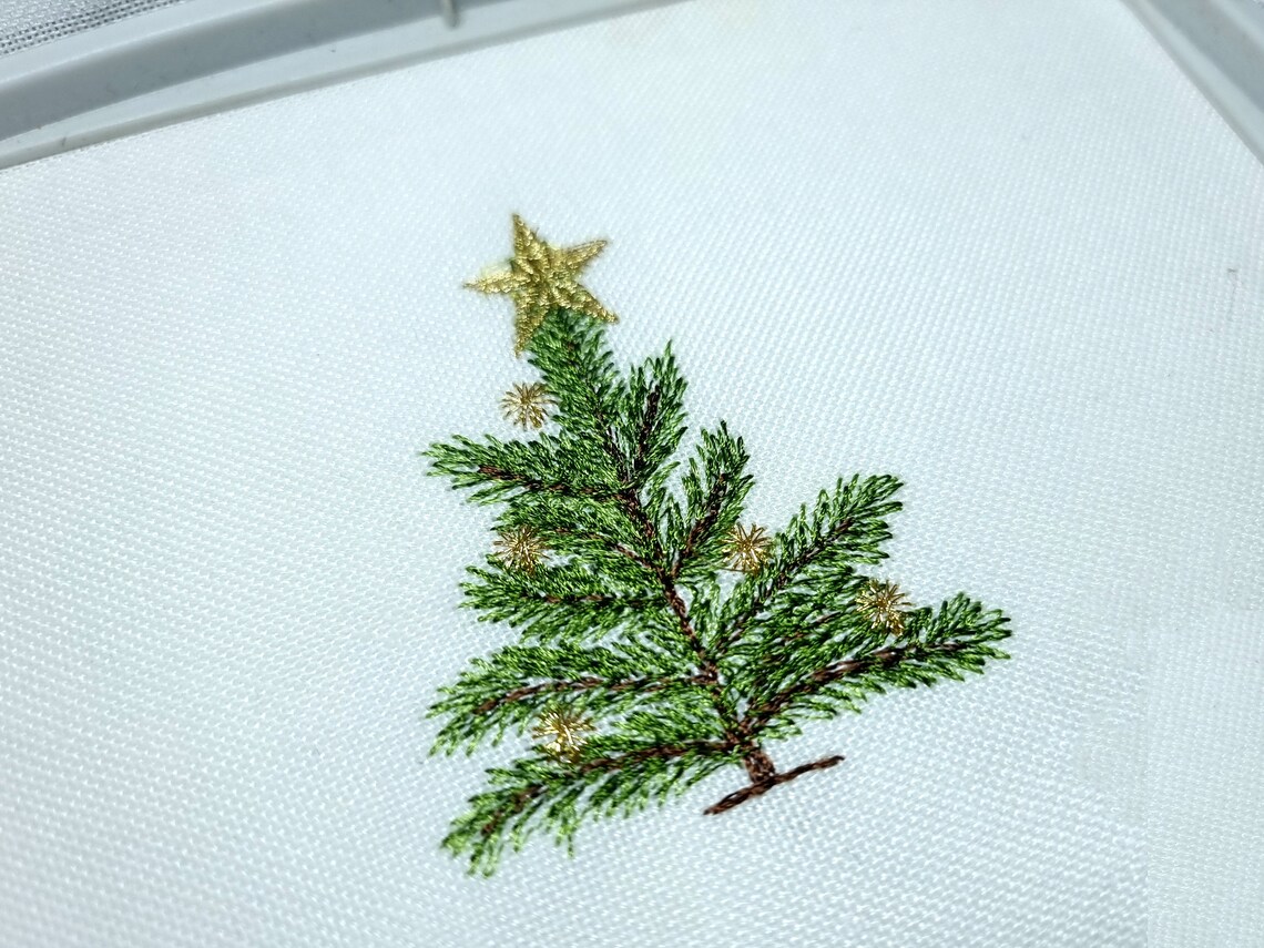 Super Small Christmas Tree Embroidery Design. Instant Download. Machine ...