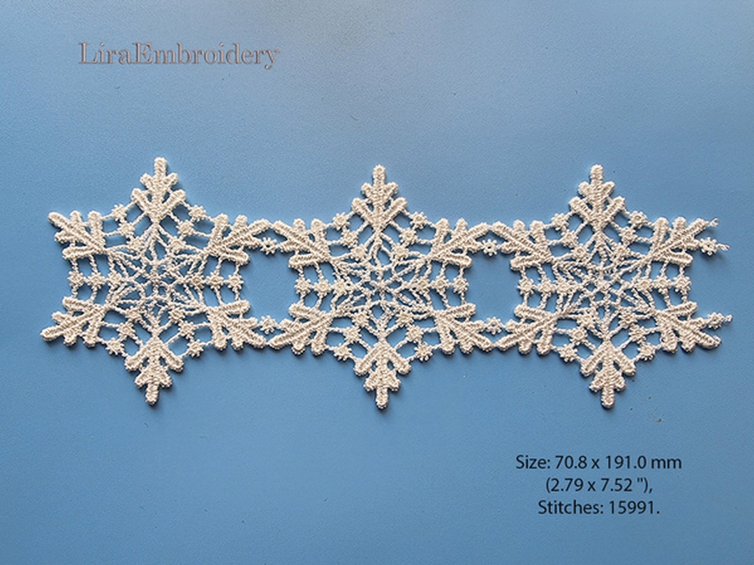 Snowflakes Lace Trim. Free Standing Lace. Christmas Ornament. FSL ...