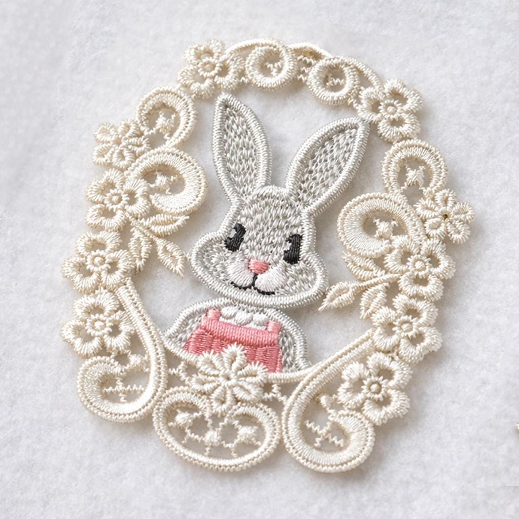 FSL Bunny Lace Frame Earrings. Machine Embroidery Designs. 4x4 and 5x7 ...