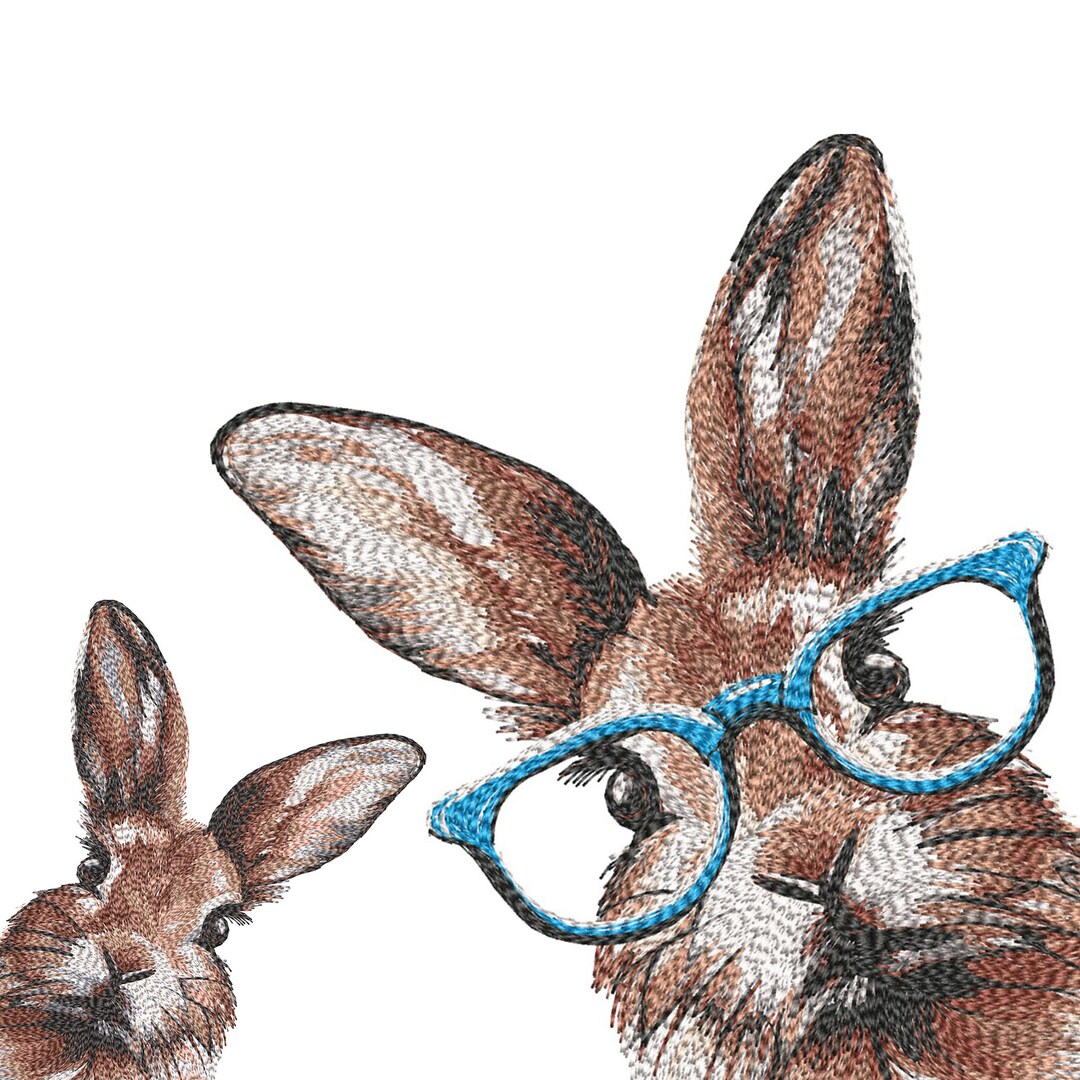 Machine Embroidery Bunny Designs, 6 Sizes, 2 Designs, Super Realistic ...