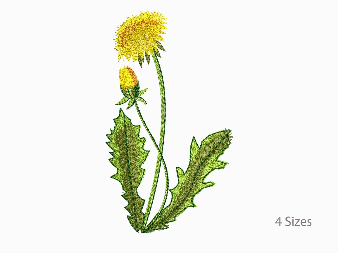 Machine Embroidery Dandelion, Herb, Garden, Meadow, Flower, Botanical ...
