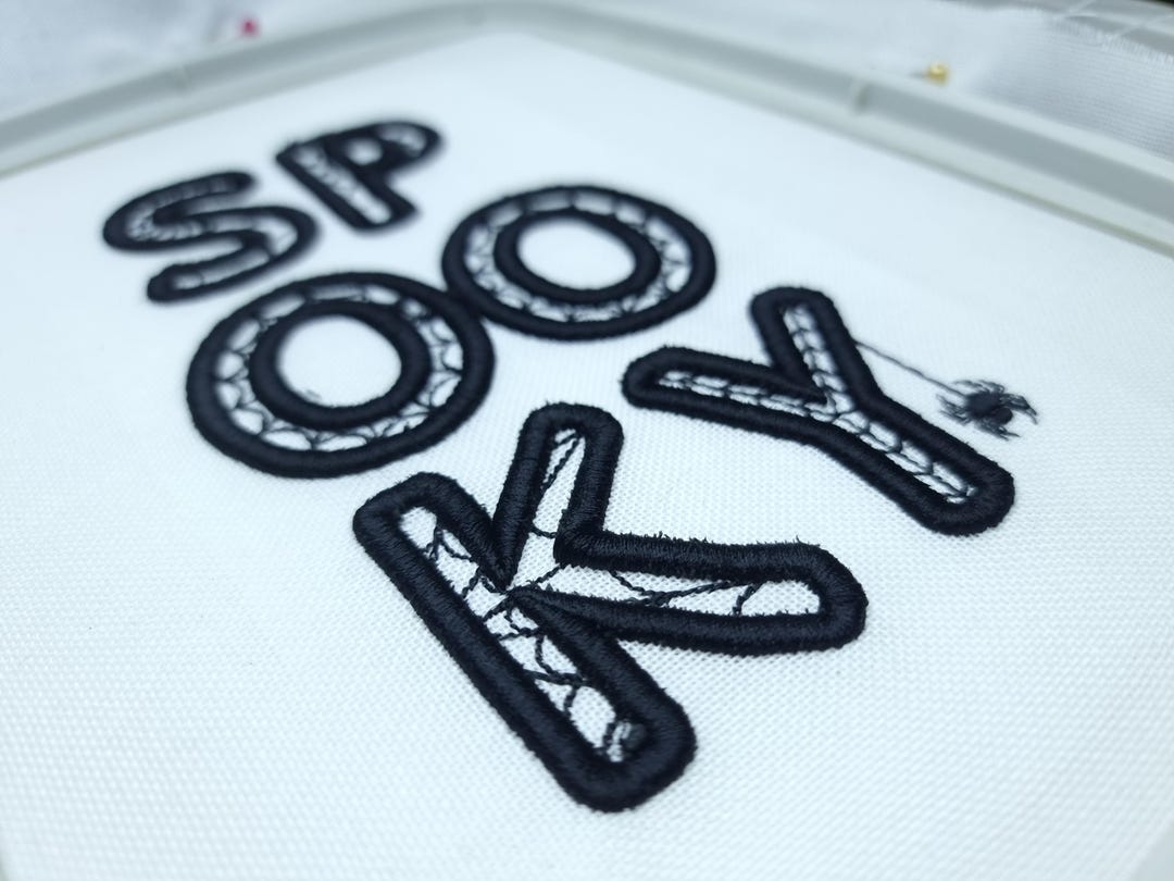 3D Puff Web Spooky Halloween Embroidery Font, 5 Sizes, Instant Download ...