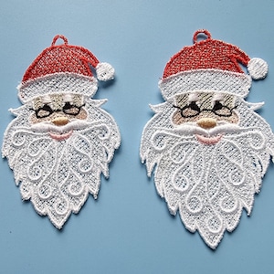 FSL Santa Ornament (2 Sizes). Christmas Embroidery Designs. Instant ...