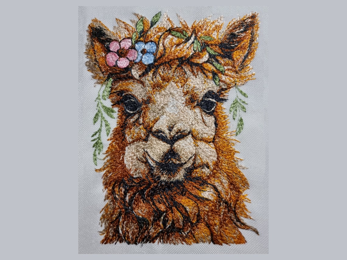 Lama. Super Realistic Embroidery Design. Alpaca Machine Embroidery ...