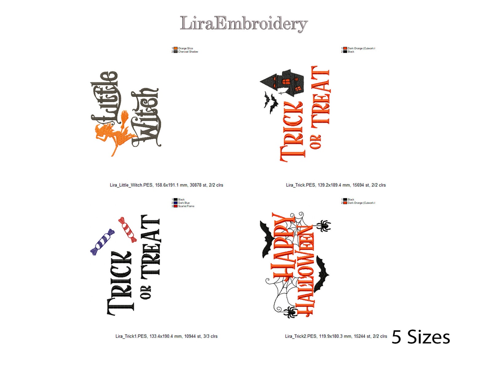 Halloween Machine Embroidery Bundle. 10 Designs. Trick or Treat ...