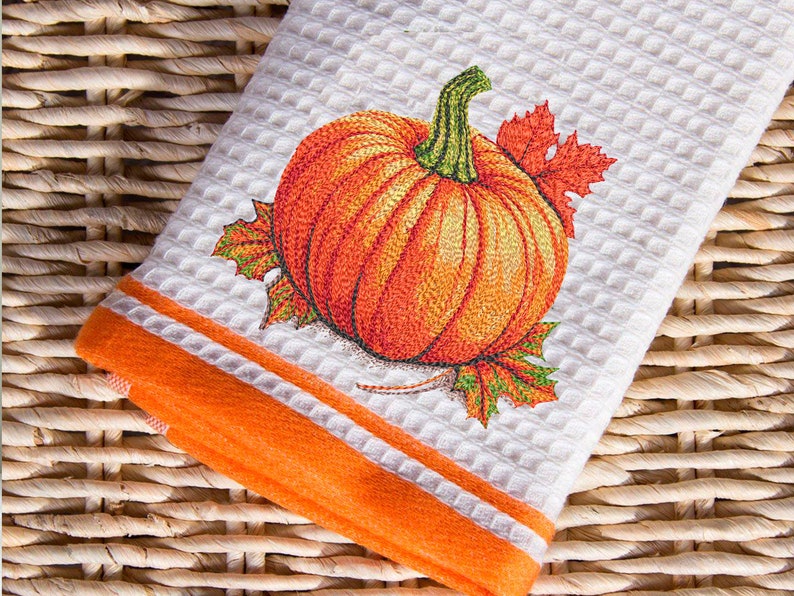 Autumn Pumpkin Machine Embroidery Design, Embroidered Pumpkin With ...