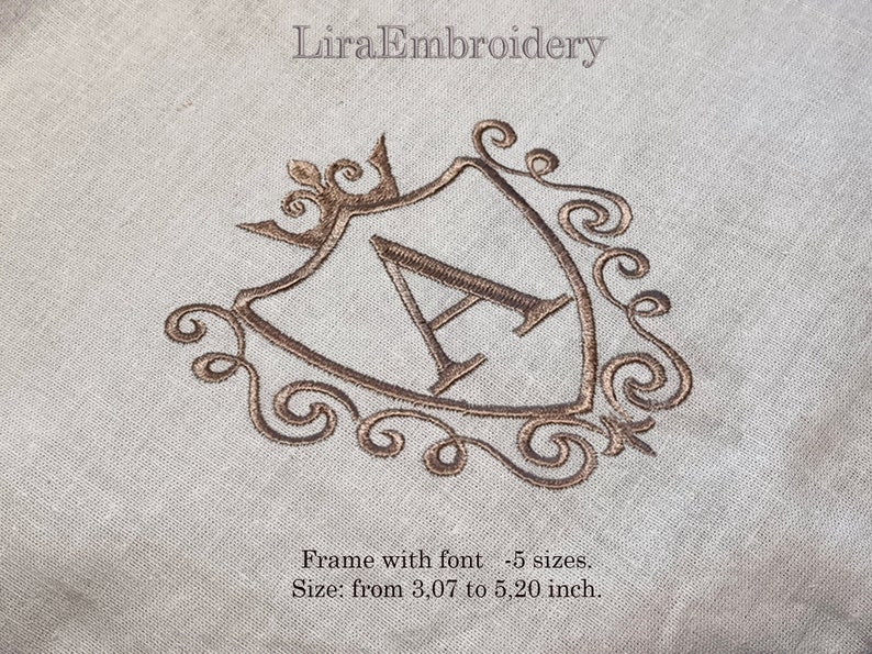 Vintage Monogram Frame With Font. Coat of Arms. 5 Sizes. | Etsy