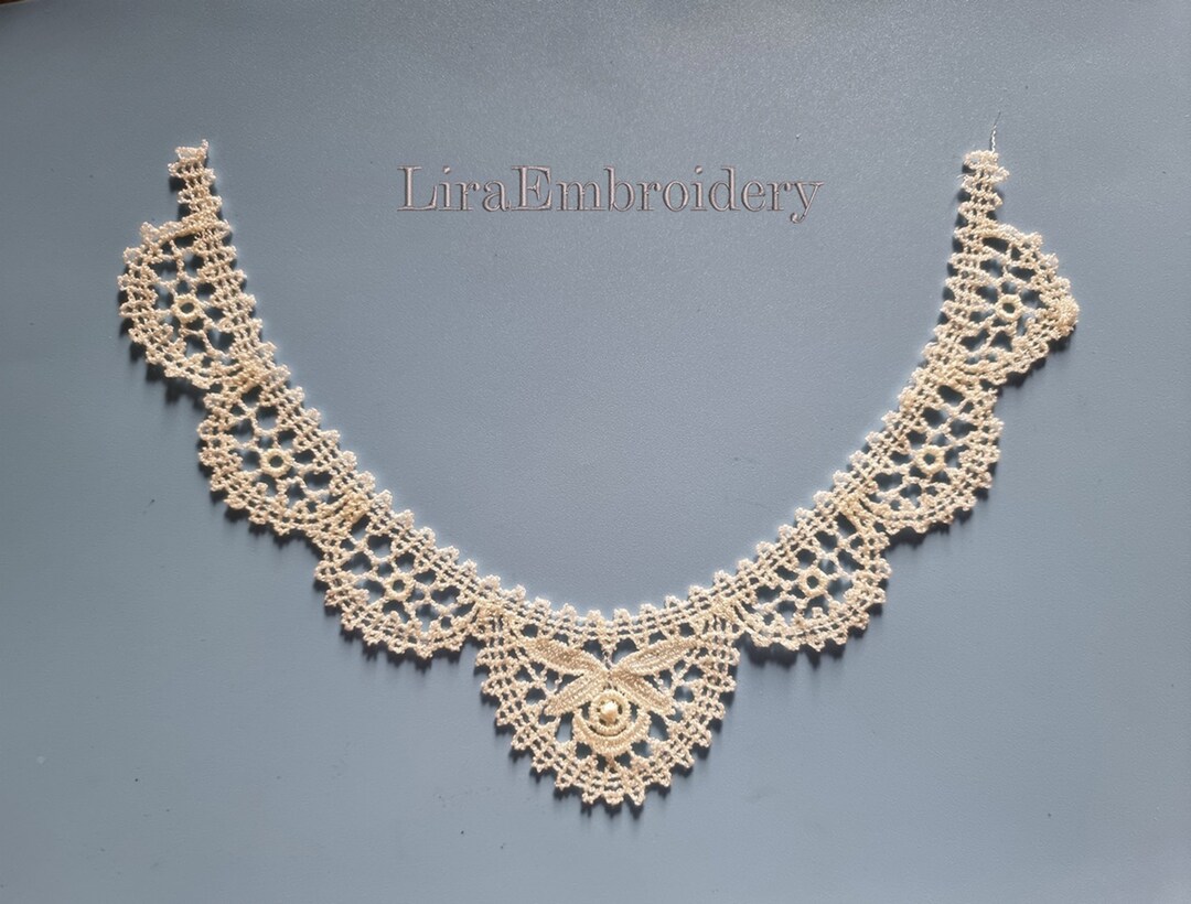 Collar Battenberg Lace. Machine Embroidery Design. Free Standing Lace ...