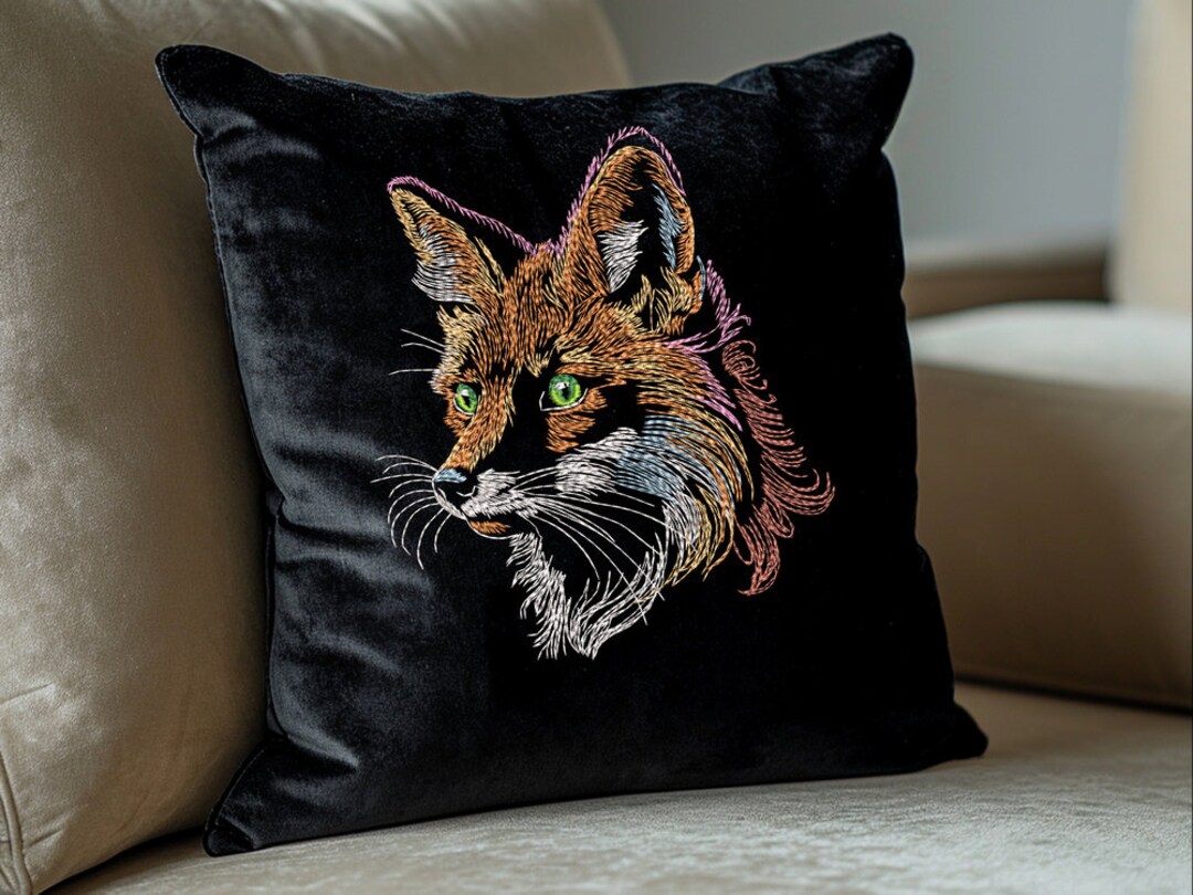 A Fox Machine Embroidery 5 Sizes. Animal Embroidery Designs. Instant ...