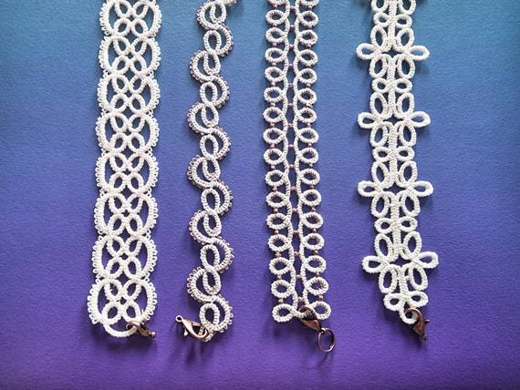 4 FSL Bracelets Bundle. Machine Embroidery. 4 Tatting Designs. - Etsy