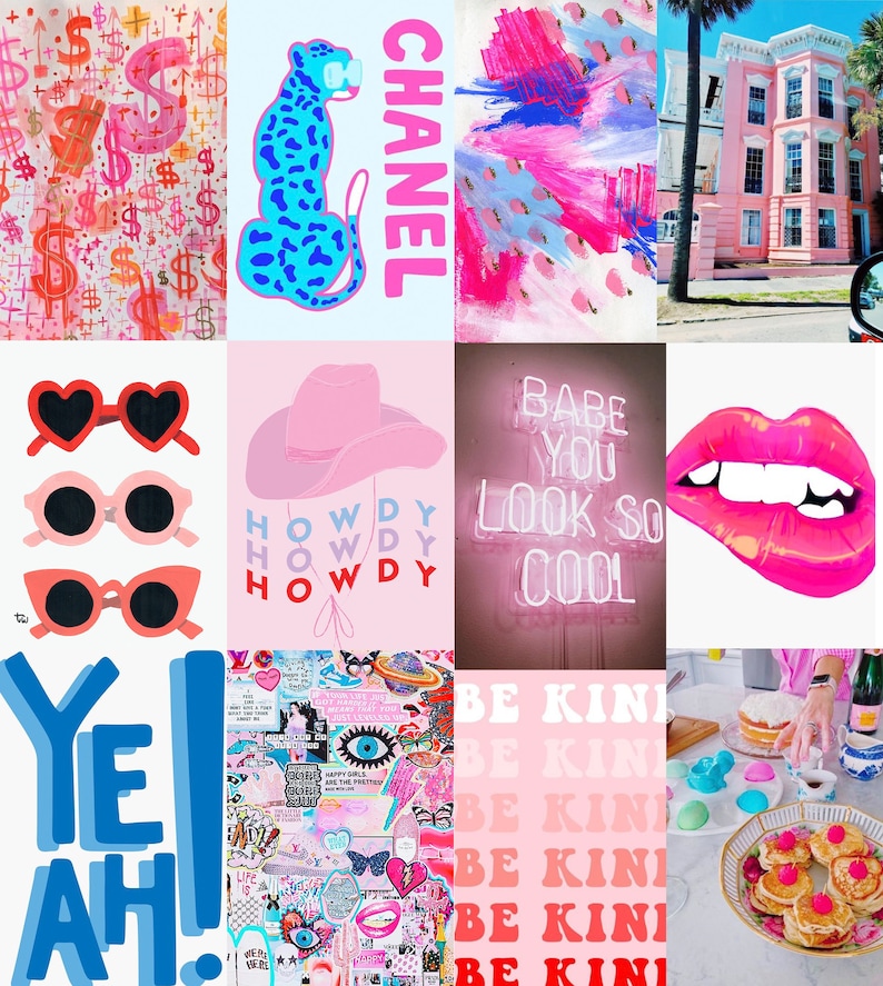 Ready to Print Bright & Fun Aesthetic Neon Fashion Wall - Etsy