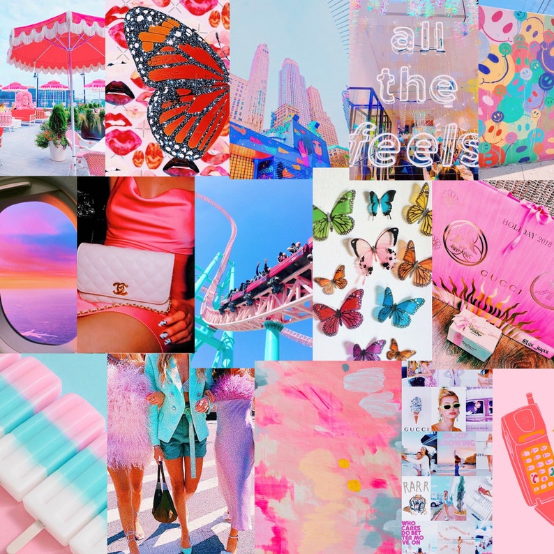 Ready to Print Bright & Fun Aesthetic Neon Fashion Wall - Etsy