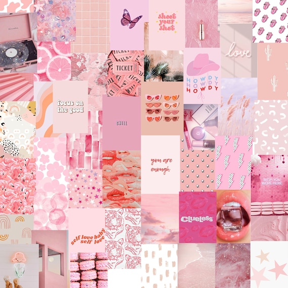 Light Pink Aesthetic Wall Collage Kit Digital Download