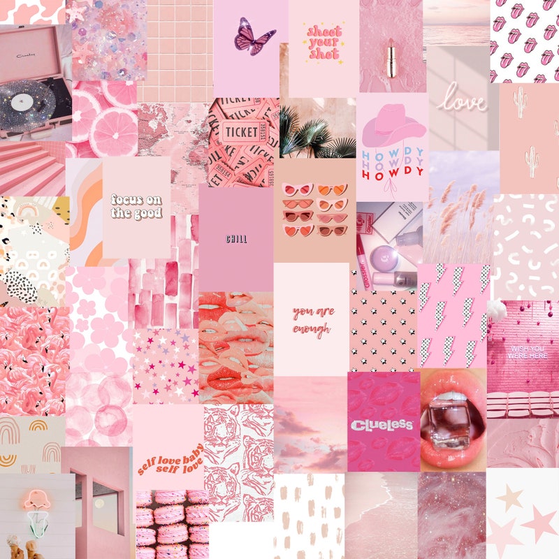 Pink Collage Kit - Etsy