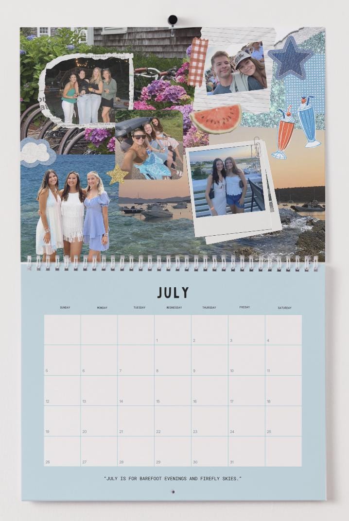 Personalized Wall Calendar 2026 | Custom 12-month Collage Calendar ...