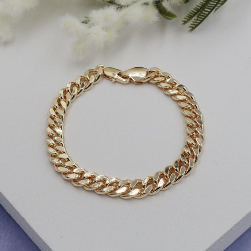 Anklet 18K Gold Filled 8mm Chunky Cuban Link Chain Anklet - Etsy