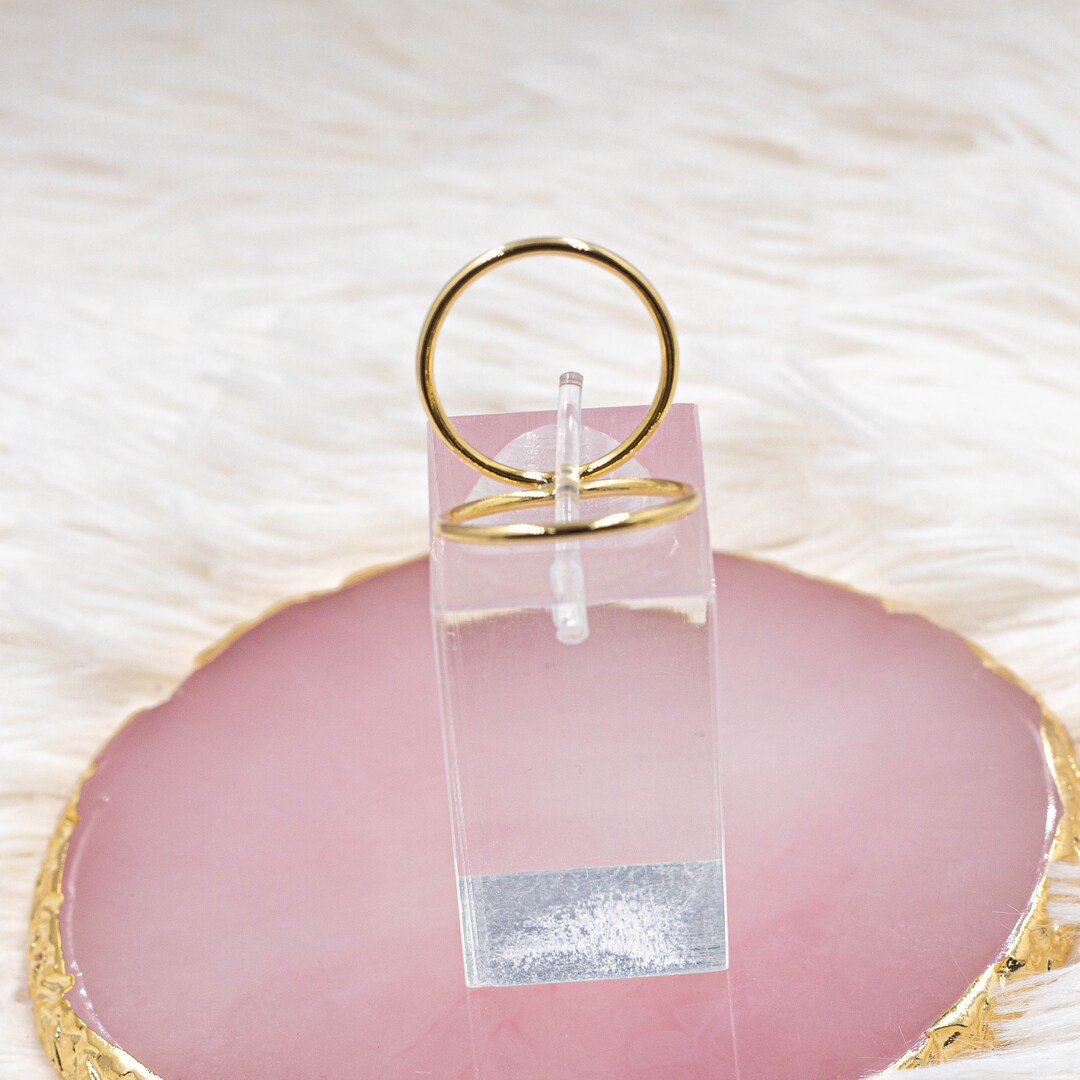 18k Gold Filled Doble Loop Ring | Two Ring Connect | Two Linked Circle ...