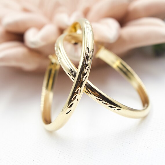 Earring 18k Gold Filled closed Ring With Designed - Etsy